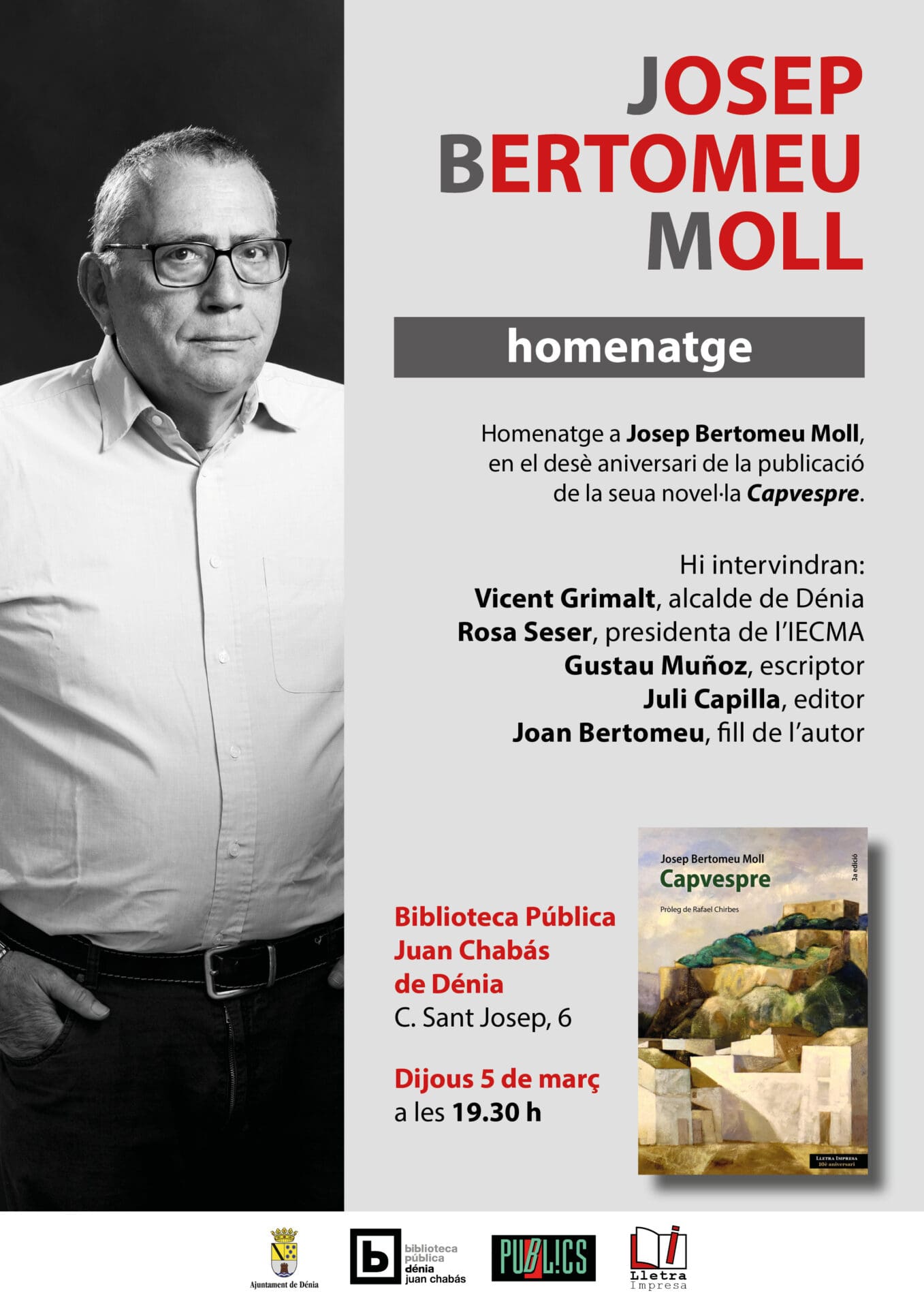 Presentación-Homenaje a Josep Bertomeu Moll | Dènia
